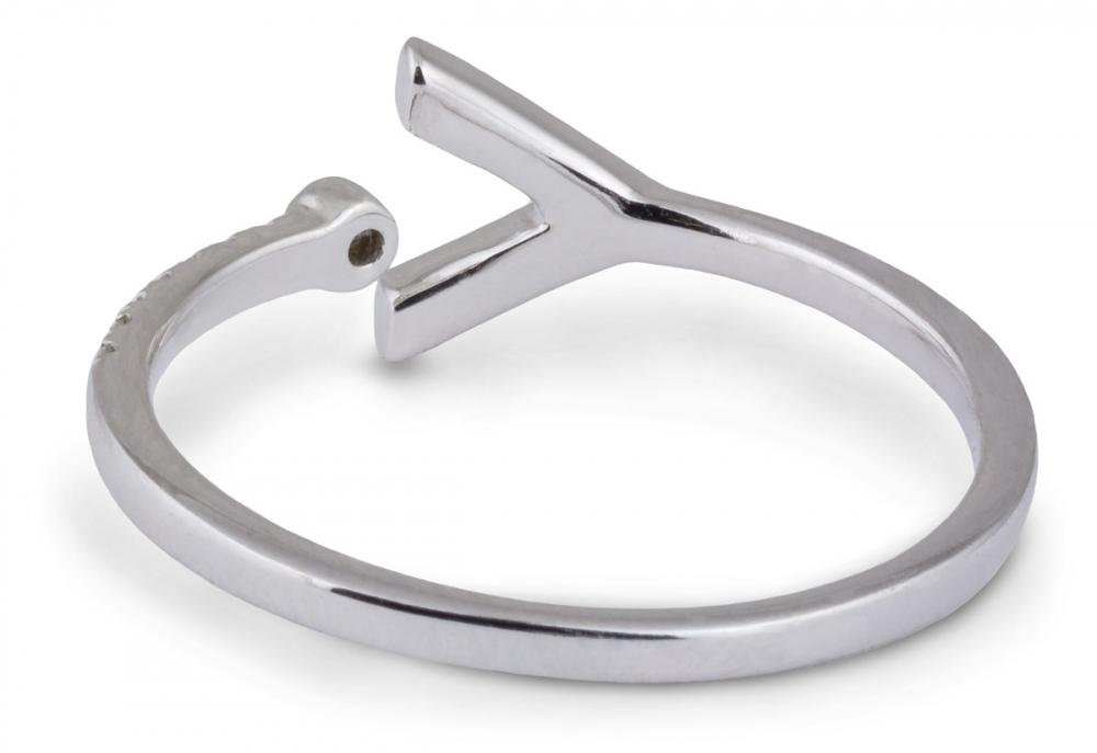 Open Shank V Patterned Ring With Diamonds : 41547 : Arden Jewelers