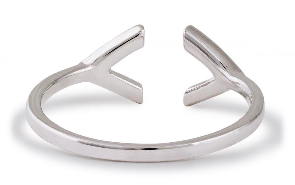 Minimalist Double V Open Shank Ring With Diamonds : 41374 : Arden Jewelers