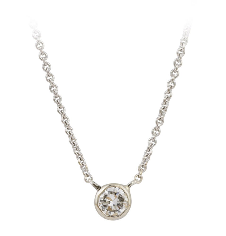 Floating Diamond Necklace : Gold and Silver Gemstone Pendants on Dainty ...