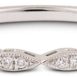 Delicate Milgrain and Diamond Scroll Stackable Band : 43875 : Arden ...